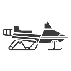 Snowmobile silhouette side Royalty Free Vector Image