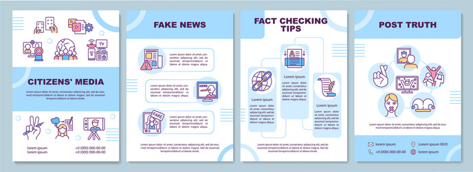 Media literacy brochure template Royalty Free Vector Image