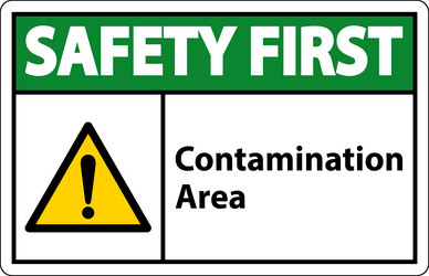 Contamination area warning sign on white Vector Image