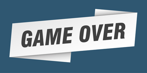 Game over sticker label Royalty Free Vector Image
