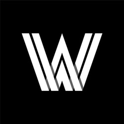 Capital letter w logo monogram emblem Royalty Free Vector