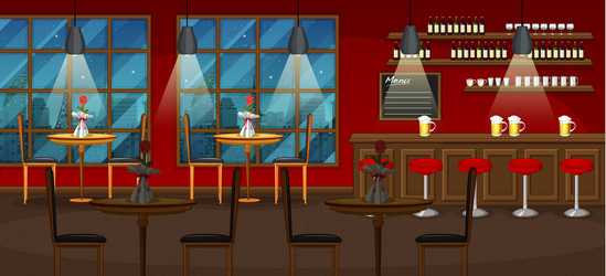 Pub and restaurant background scene Royalty Free Vector