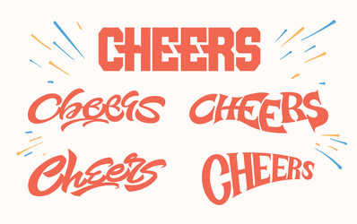 Cheers paper word sign with colorful spectrum Vector Image