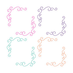 Corner elegant swirl labels isolated on white Vector Image
