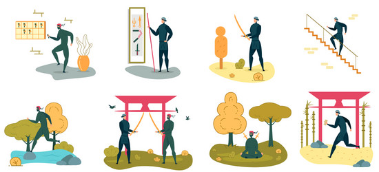 Ninja Master Cartoon Vector Images (over 200)