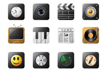 Mobile game ui collection of icons and buttons Vector Image