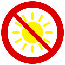 No sun icon not to allow sunlight prohibited Vector Image