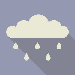 Cloud with rain drops icon cartoon style Vector Image