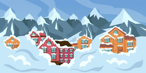 Cartoon snow storm blizzard natural disaster Vector Image