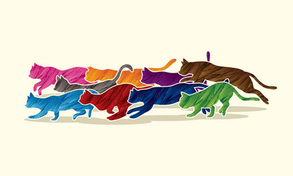 Cat Running Vector Images (over 4,100)