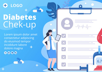 Diabetes testing poster template flat design Vector Image