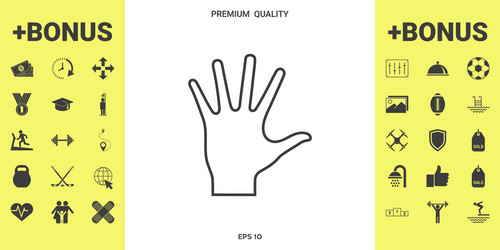 Helping hand - line icon Royalty Free Vector Image