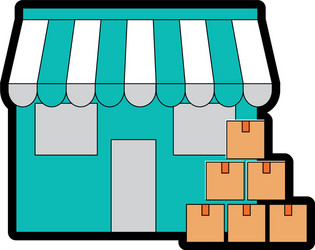 Boxes and store design Royalty Free Vector Image