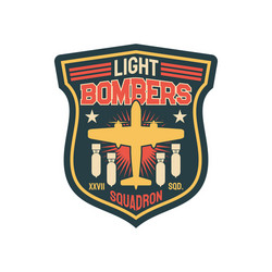 Tactical bomber division patch on uniform Vector Image