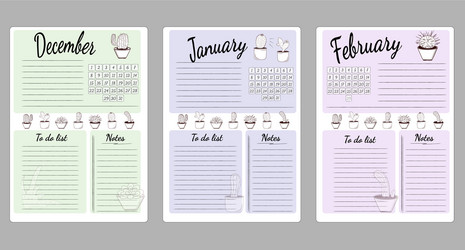 Monthly tasks minimalist planner page design Vector Image