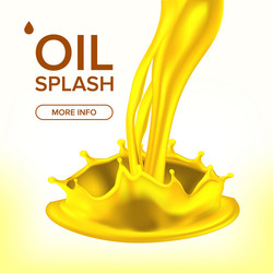 Extra virgin vegetable oil splash realistic Vector Image
