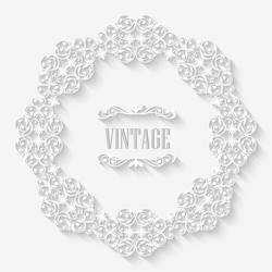 Decorative circle frame in vintage style Vector Image