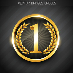 1st winner golden label template Royalty Free Vector Image