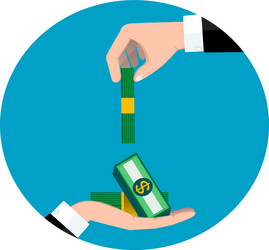 Corruption bribery in business people handshake Vector Image