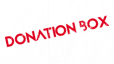 Donation box rubber stamp Royalty Free Vector Image