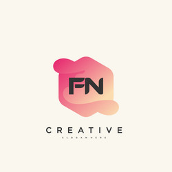 Fn initial letter logo icon design template Vector Image