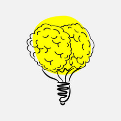 Light bulb brain icon Royalty Free Vector Image