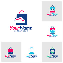 Cloud shop logo design template concept Royalty Free Vector