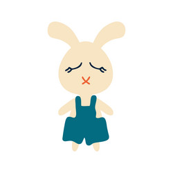 Hand drawn cute bunny in flat style perfect Vector Image