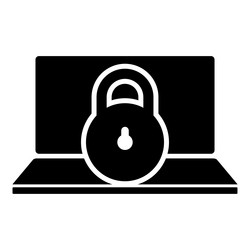 Laptop lock personal data security cyber access Vector Image
