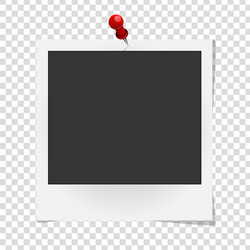 Realistic photo frame on red pin isolated Vector Image
