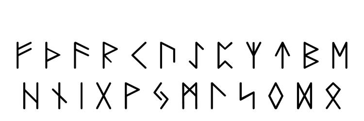 Runes set rune alphabet futhark writing ancient Vector Image