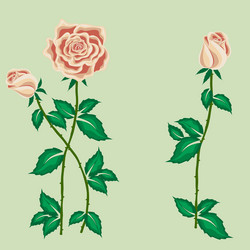 Red roses in cartoon style Royalty Free Vector Image