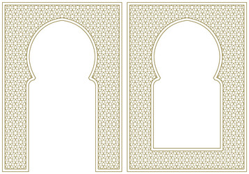 Arches and frames four design elements two Vector Image