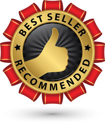 Recommended golden label Royalty Free Vector Image