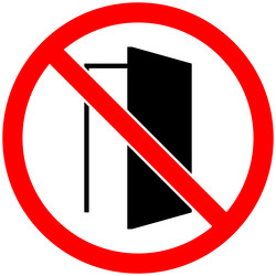 Danger sign do not open this door Royalty Free Vector Image