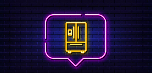 Refrigerator with ice maker line icon fridge sign Vector Image