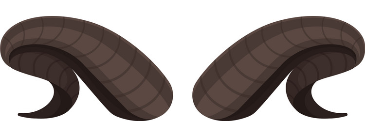 Dark brown horns on white Royalty Free Vector Image