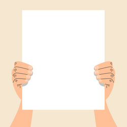 Hand holding an empty banner isolated Royalty Free Vector