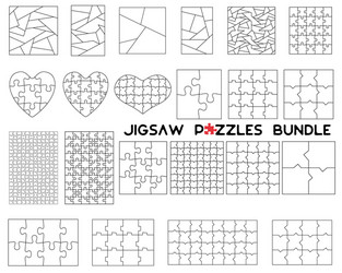 Unusual abstract blank jigsaw puzzles set simple Vector Image