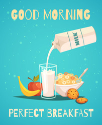 Breakfast cereal poster Royalty Free Vector Image