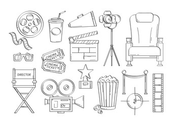 Hand drawn film Royalty Free Vector Image - VectorStock