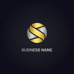 S initial gold company logo Royalty Free Vector Image