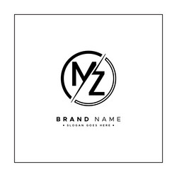 Handwritten signature logo for initial letter mz Vector Image