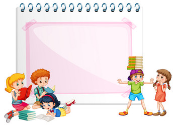 Border design with children Royalty Free Vector Image