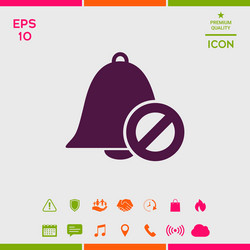 No bell icon prohibition sign stop symbol Vector Image