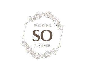 So initials letter wedding monogram logos Vector Image