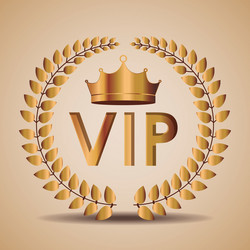 Vip gold label with diamonds Royalty Free Vector Image