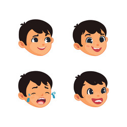 Boy with different facial expressions Royalty Free Vector
