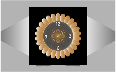 Luxury wall clock design template Royalty Free Vector Image