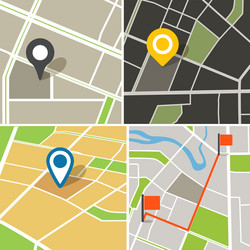 City map with location town plan pin for gps Vector Image